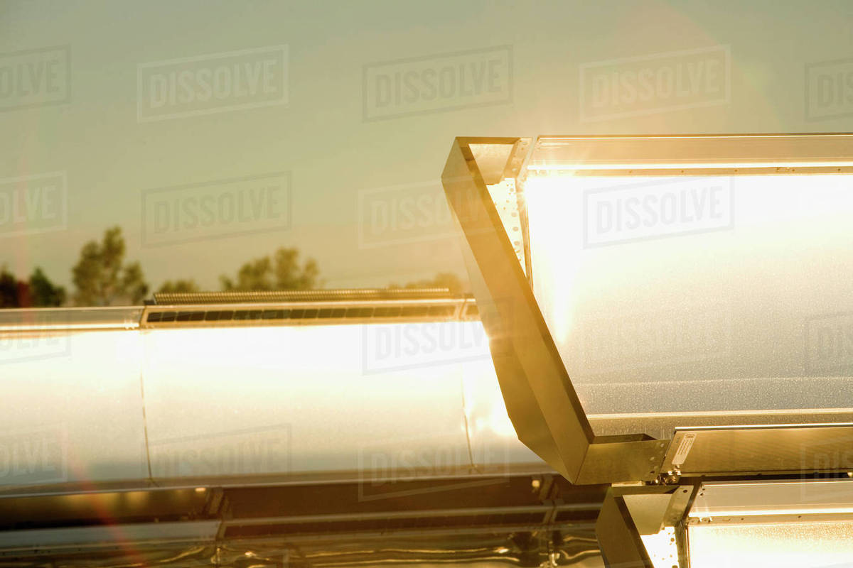 Close up of sun shining on solar panels - Royalty-free Stock Photo ...