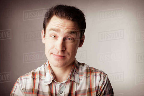 Questioning Caucasian man - Stock Photo - Dissolve