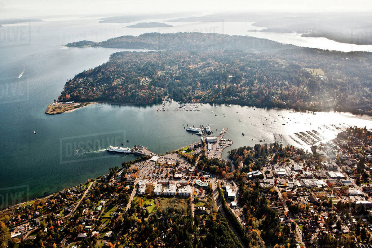 Ferry Docked At Bainbridge Island Terminal - Royalty-free Stock Photo ...