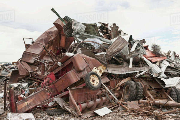 Stacked car parts in junkyard - Royalty-free Stock Photo | Dissolve