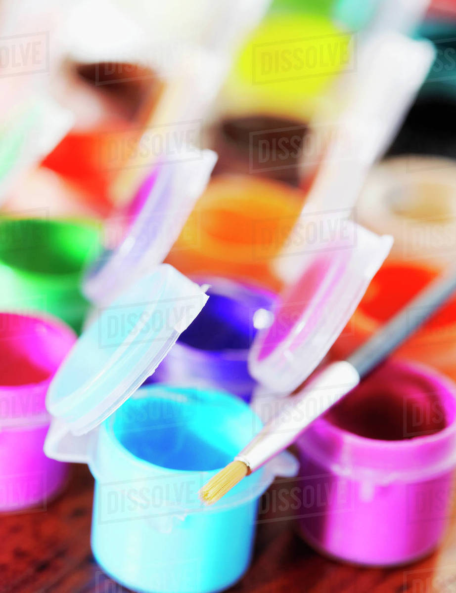 Poster Paints and Paintbrush - Royalty-free Stock Photo | Dissolve