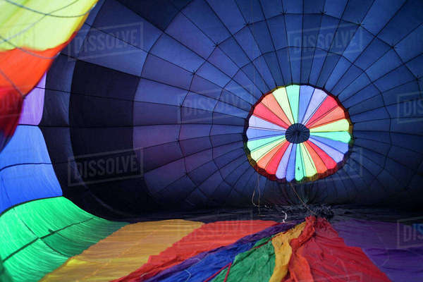 Hot Air Balloon Being Inflated - Stock Photo - Dissolve