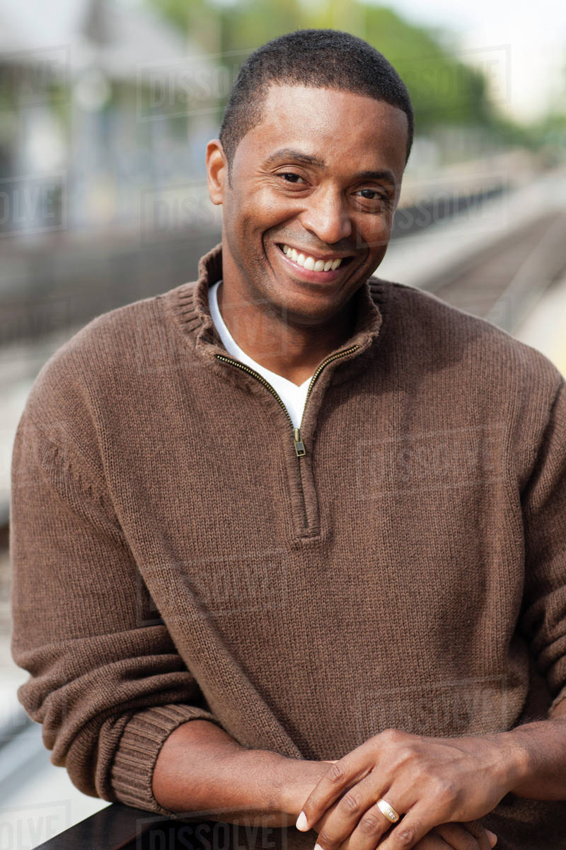 Close up of Black man smiling outdoors - Royalty-free Stock Photo ...