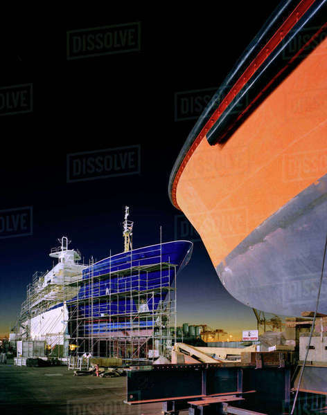 Scaffolding on ship in shipyard - Royalty-free Stock Photo | Dissolve