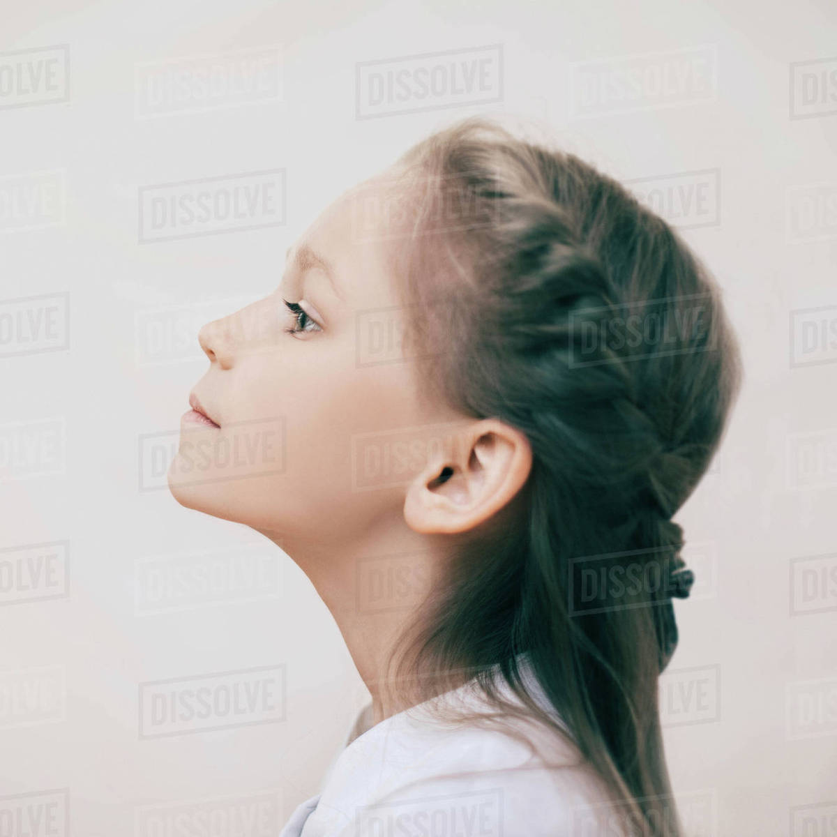 Close up profile of Caucasian girl - Royalty-free Stock Photo | Dissolve
