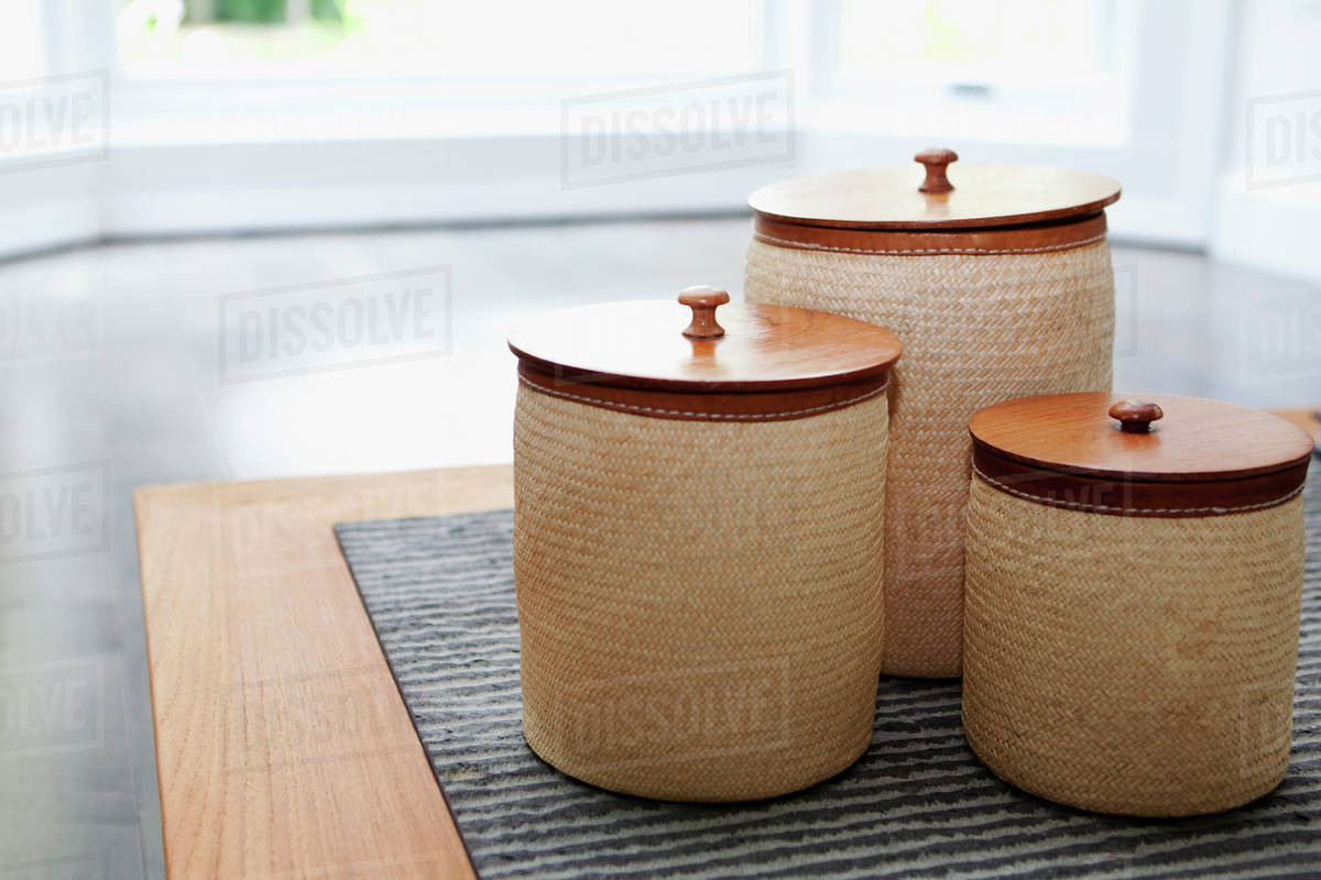 Close up of jars on countertop - Royalty-free Stock Photo | Dissolve