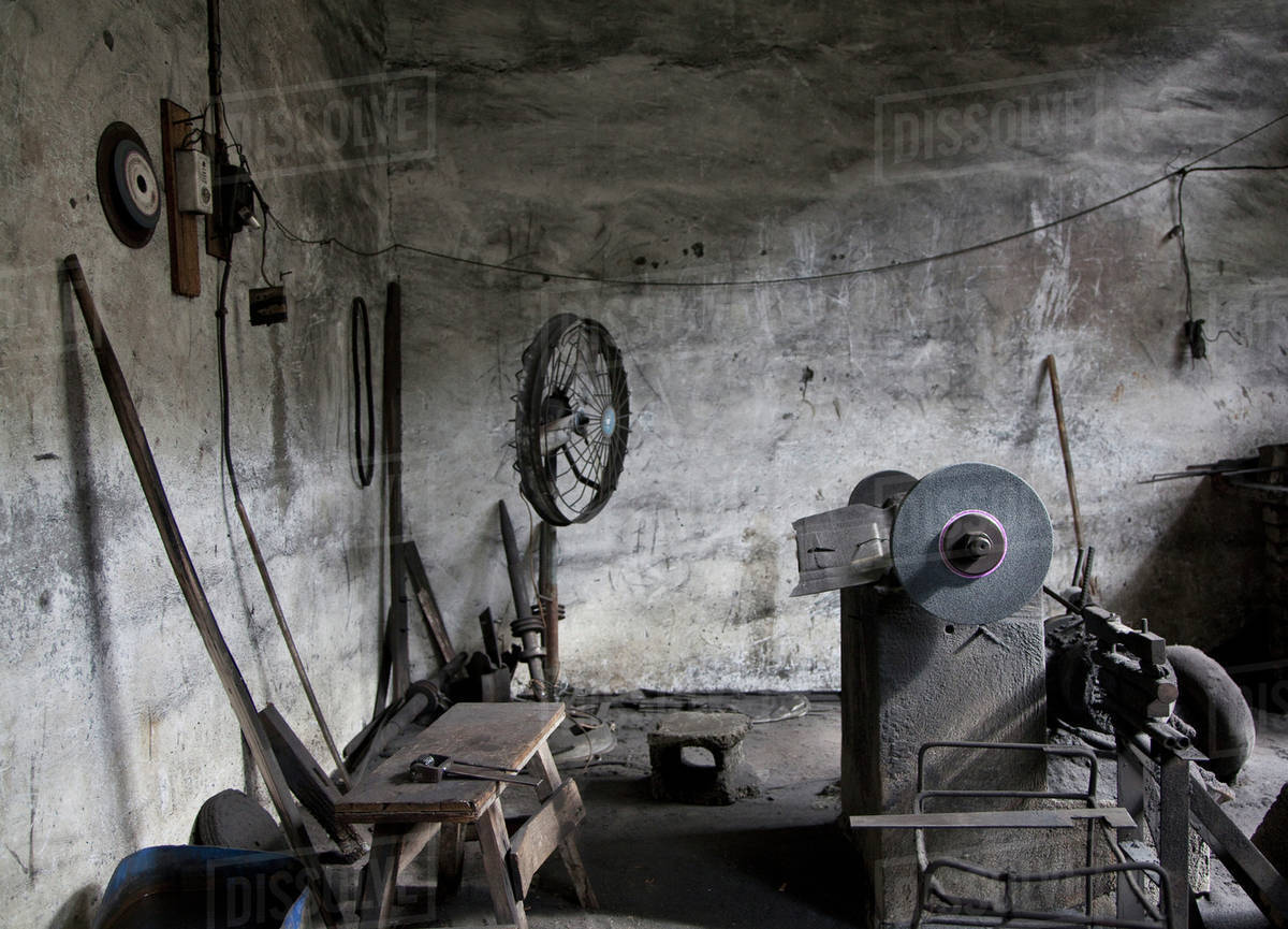 Old Machine Shop Interior - Royalty-free Stock Photo | Dissolve