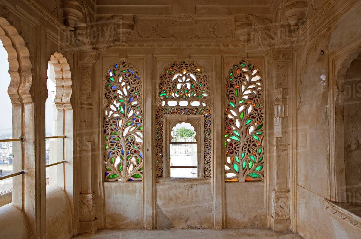 Stained Glass Window in the City Palace - Stock Photo - Dissolve
