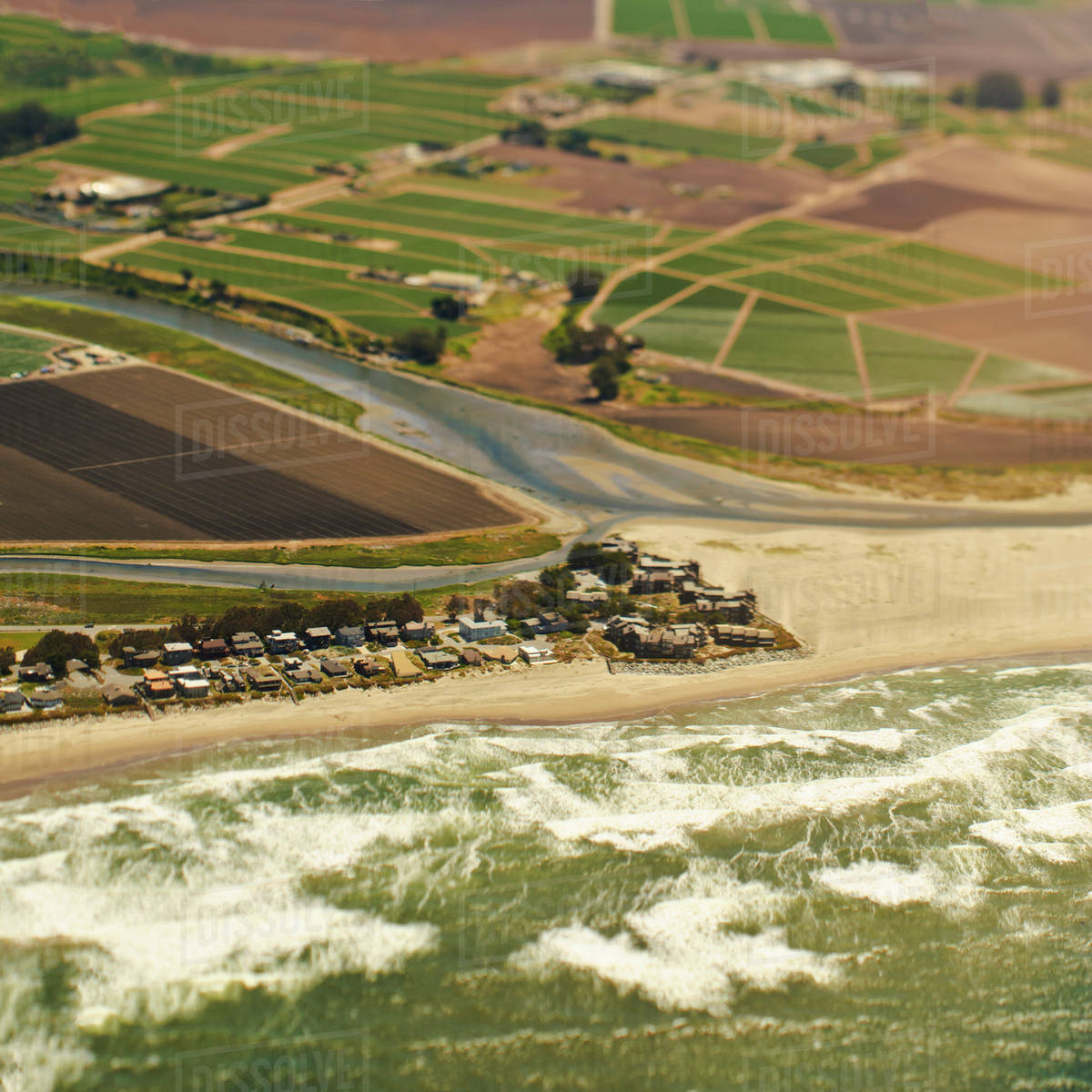 Aerial View of a Coastal Community - Royalty-free Stock Photo | Dissolve