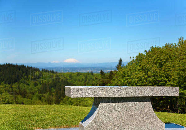 Bench at Mountain Overlook - Stock Photo - Dissolve