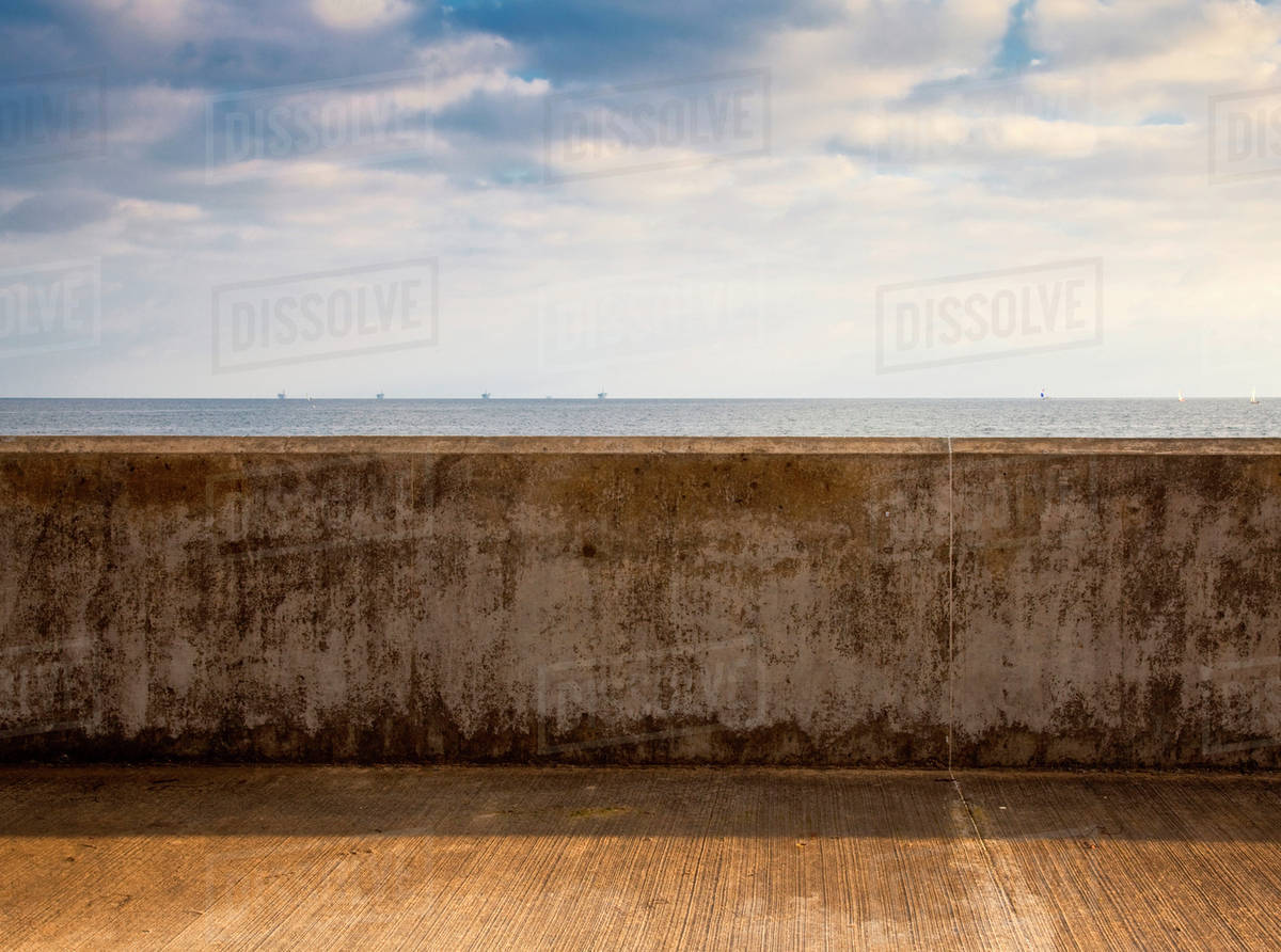 Wall Overlooking the Beach - Royalty-free Stock Photo | Dissolve