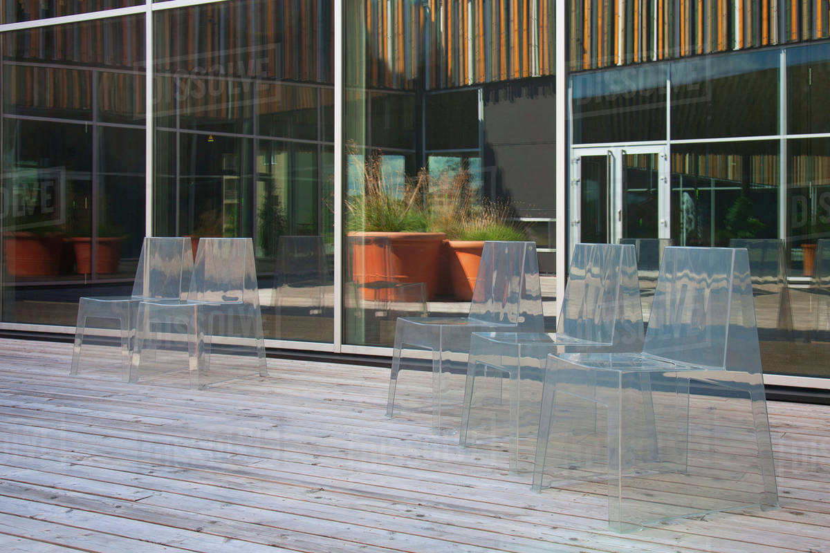 Row of Modern Translucent Chairs - Royalty-free Stock Photo | Dissolve