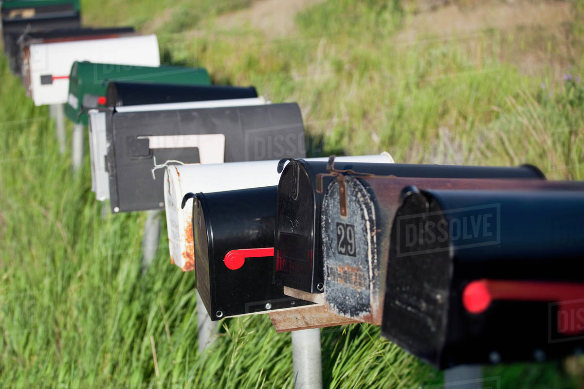 Row of Mailboxes in the Countryside - Royalty-free Stock Photo | Dissolve