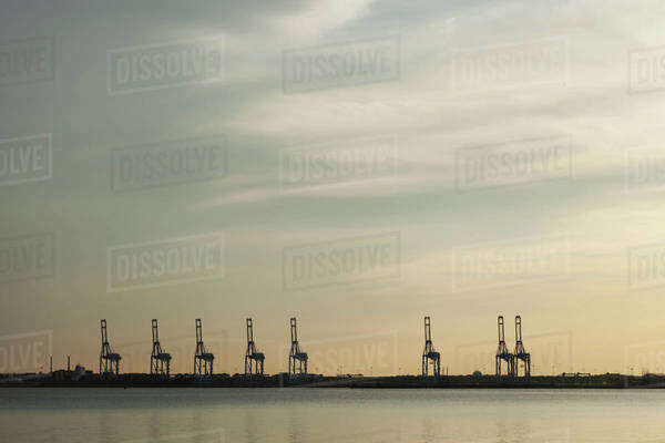Waterfront and commercial dockyard - Stock Photo - Dissolve