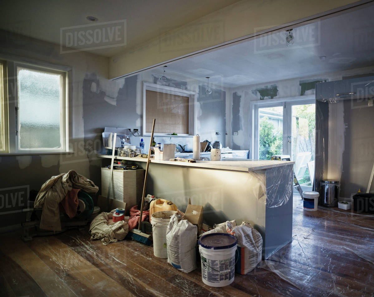 Kitchen under construction during remodel - Stock Photo - Dissolve