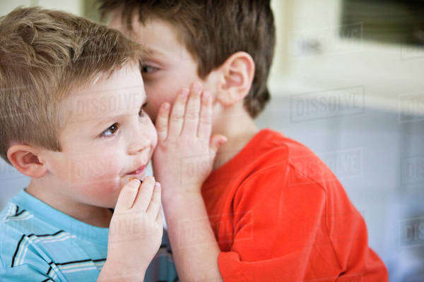Caucasian brothers whispering together - Royalty-free Stock Photo ...
