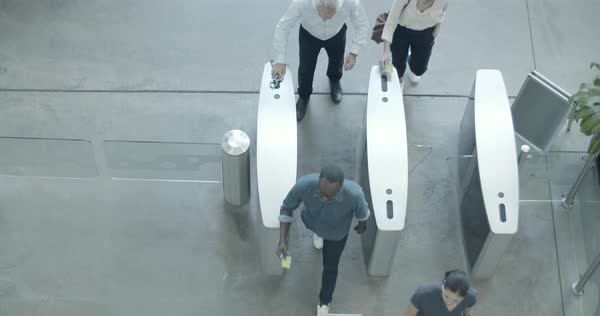 People walking through entrance gate - 4K Royalty-free Stock Video ...