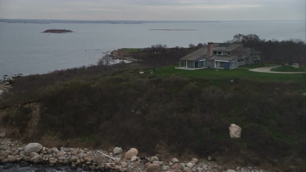 Rounding the tip of Fishers Island in Long Island Sound, New York. Shot ...