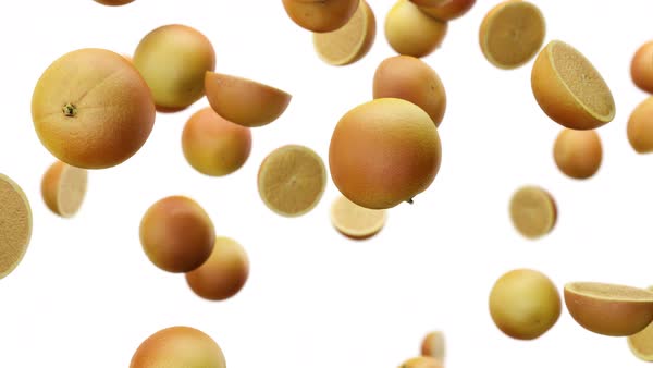 Slowly falling oranges on an white background - Stock Video Footage ...