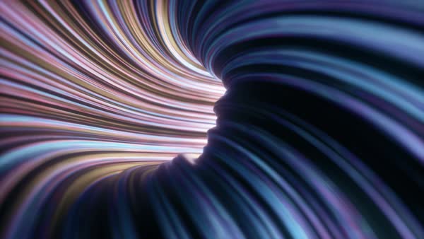 Abstract 3d animation, rotating twisted shape, motion background design ...