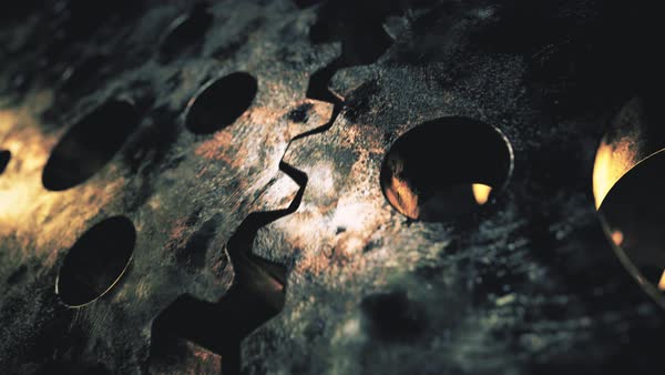 Background from rotating metal mechanisms. Business workflow concept ...