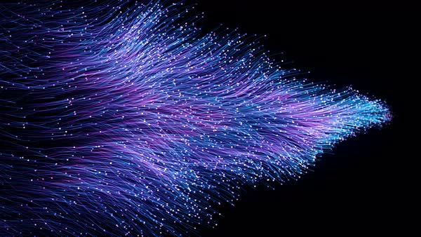Abstract blue purple particles of optical fiber - 4K Royalty-free Stock ...