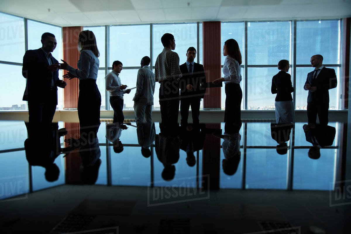 Group of business people cooperating at office - Royalty-free Stock ...