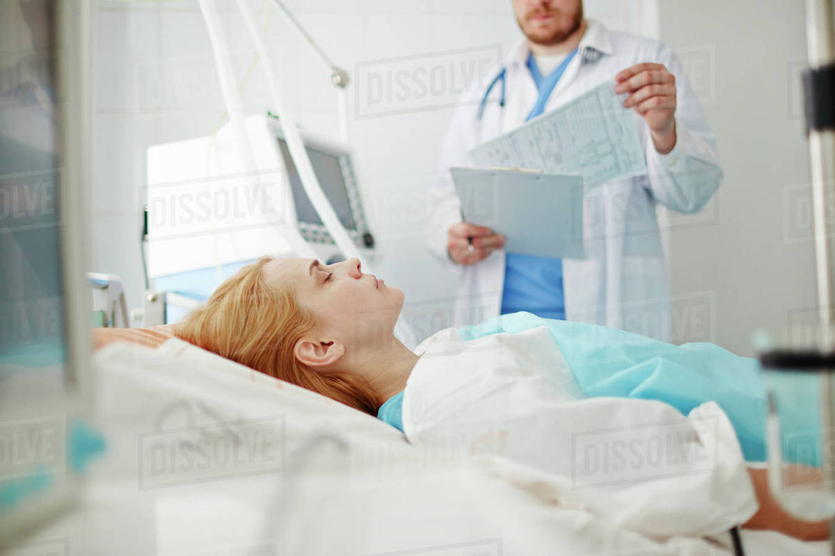 Ill young woman ready for operation in hospital - Royalty-free Stock ...