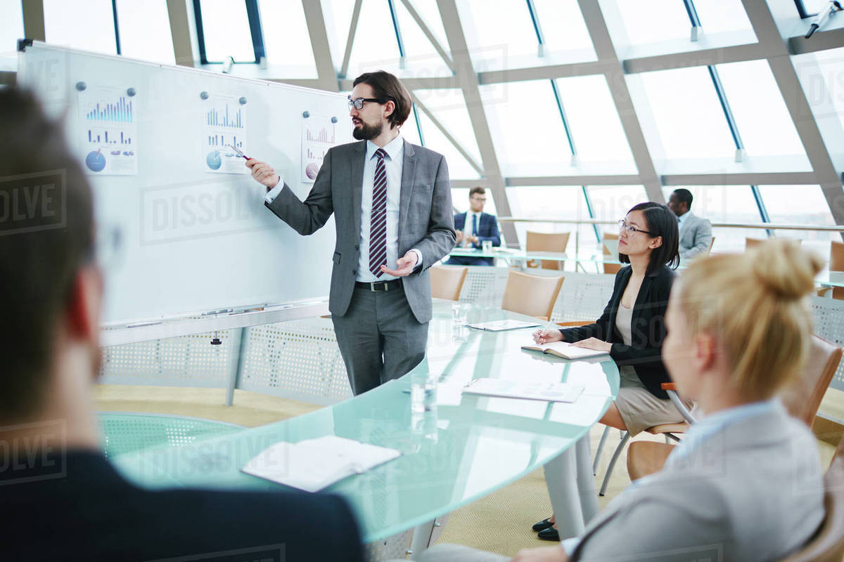 Businessman presenting his project on whiteboard - Royalty-free Stock ...