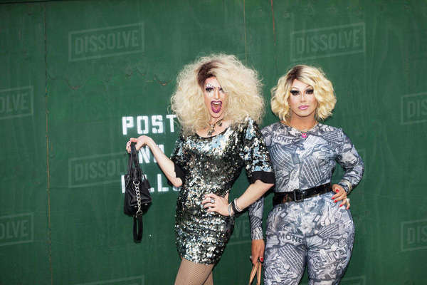 Portrait of two drag queens - Stock Photo - Dissolve