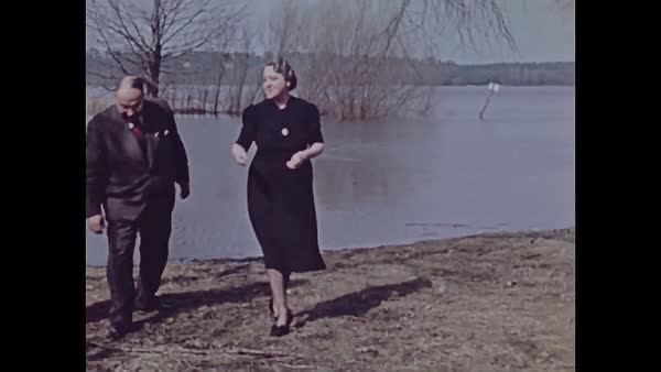 World War Two. Dr. Theodor Morell walk with his wife Johanna and ...