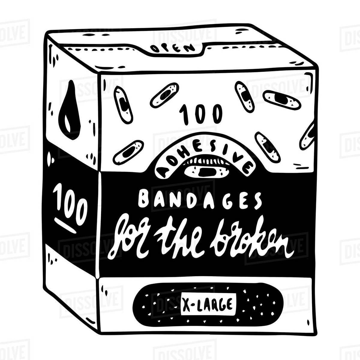 Illustration of adhesive bandage box against white background - Royalty ...