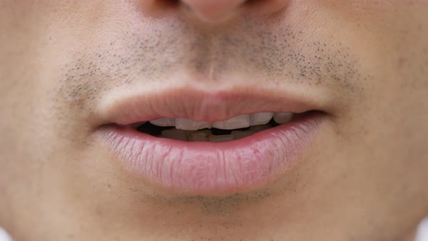 Close up of male mouth talking to camera - 4K Royalty-free Stock Video ...