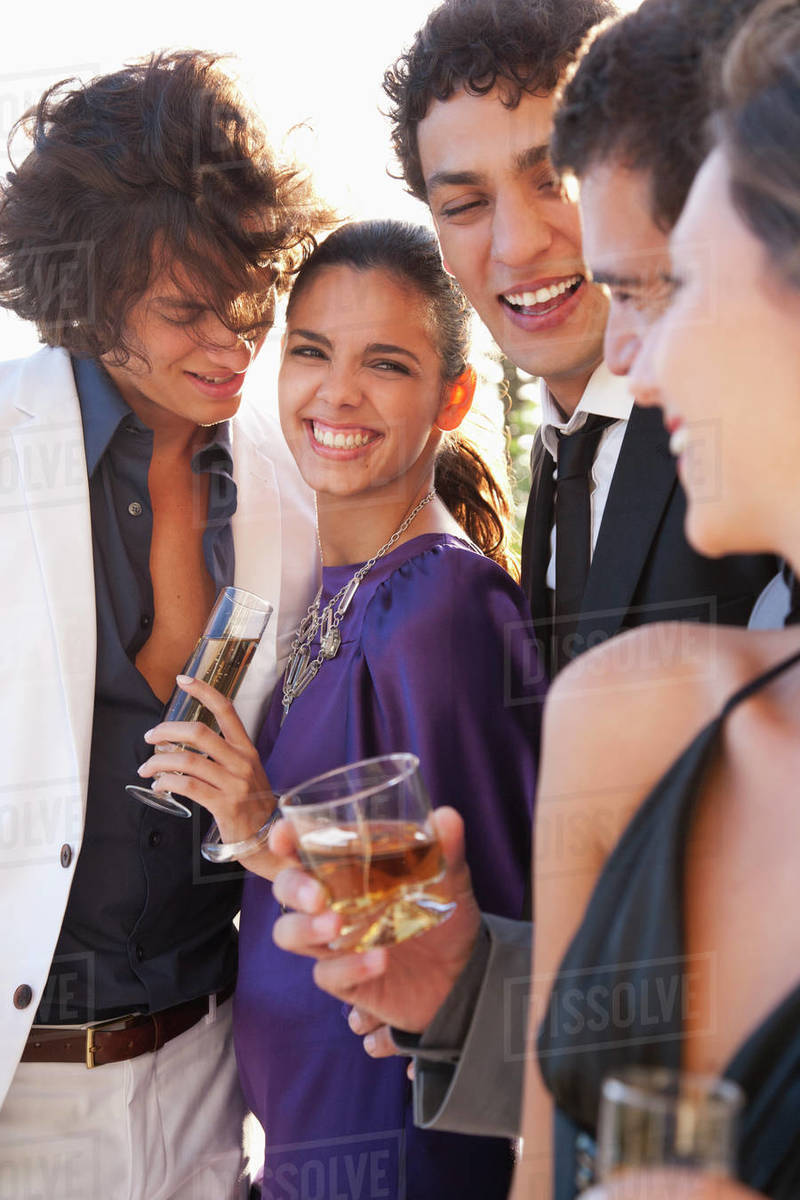 Friends drinking cocktails together at party - Royalty-free Stock Photo ...