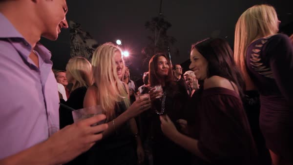Crowd dancing and drinking at party - HD Royalty-free Stock Video ...