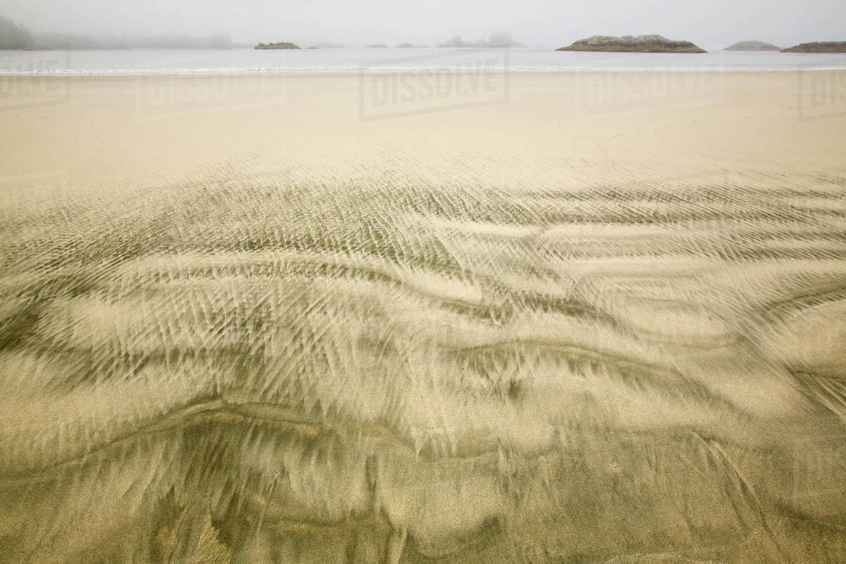 Rippled pattern in sand on the beach, Inside Passage, Sandy Beach ...