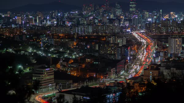 Seoul Illumination at Colorful Korea Night Lights - Stock Video Footage ...