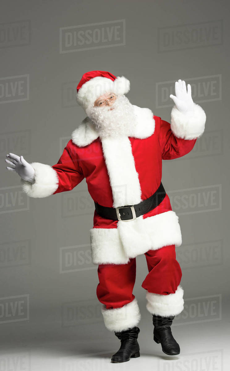 Full length view of Santa Claus posing and gesturing - Royalty-free ...