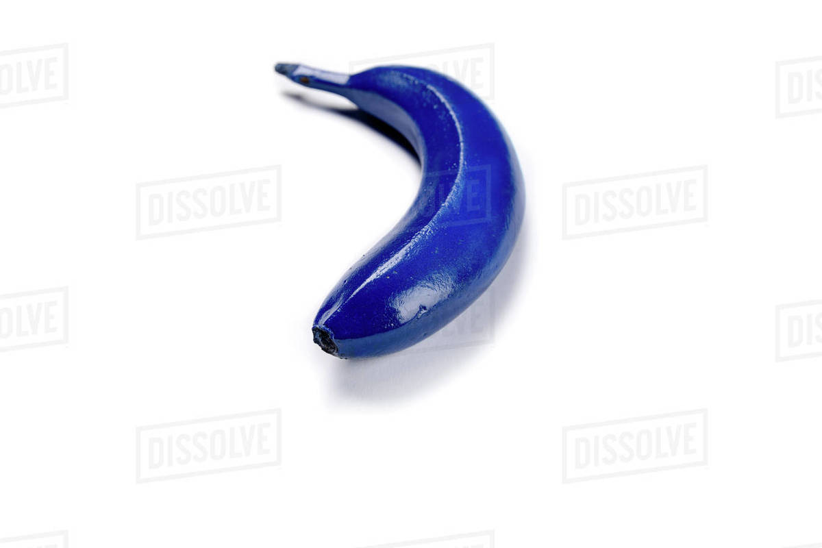 Close up of blue colored fresh banana isolated on white - Royalty-free ...
