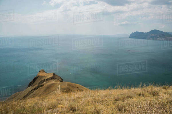 beautiful scenic landscape with cliff and sea - Royalty-free Stock ...