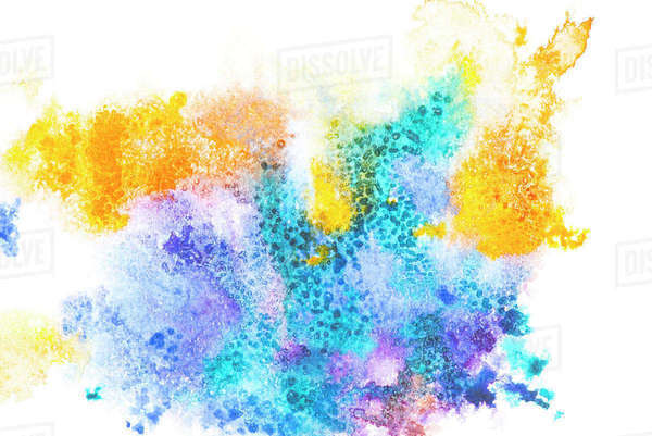 Abstract painting with colorful paint spots on white - Royalty-free ...