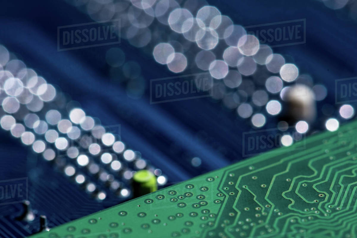 close up view of computer motherboard elements - Royalty-free Stock ...