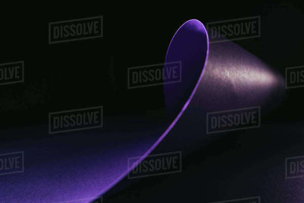 Warping purple paper in shape of wave on black - Royalty-free Stock ...