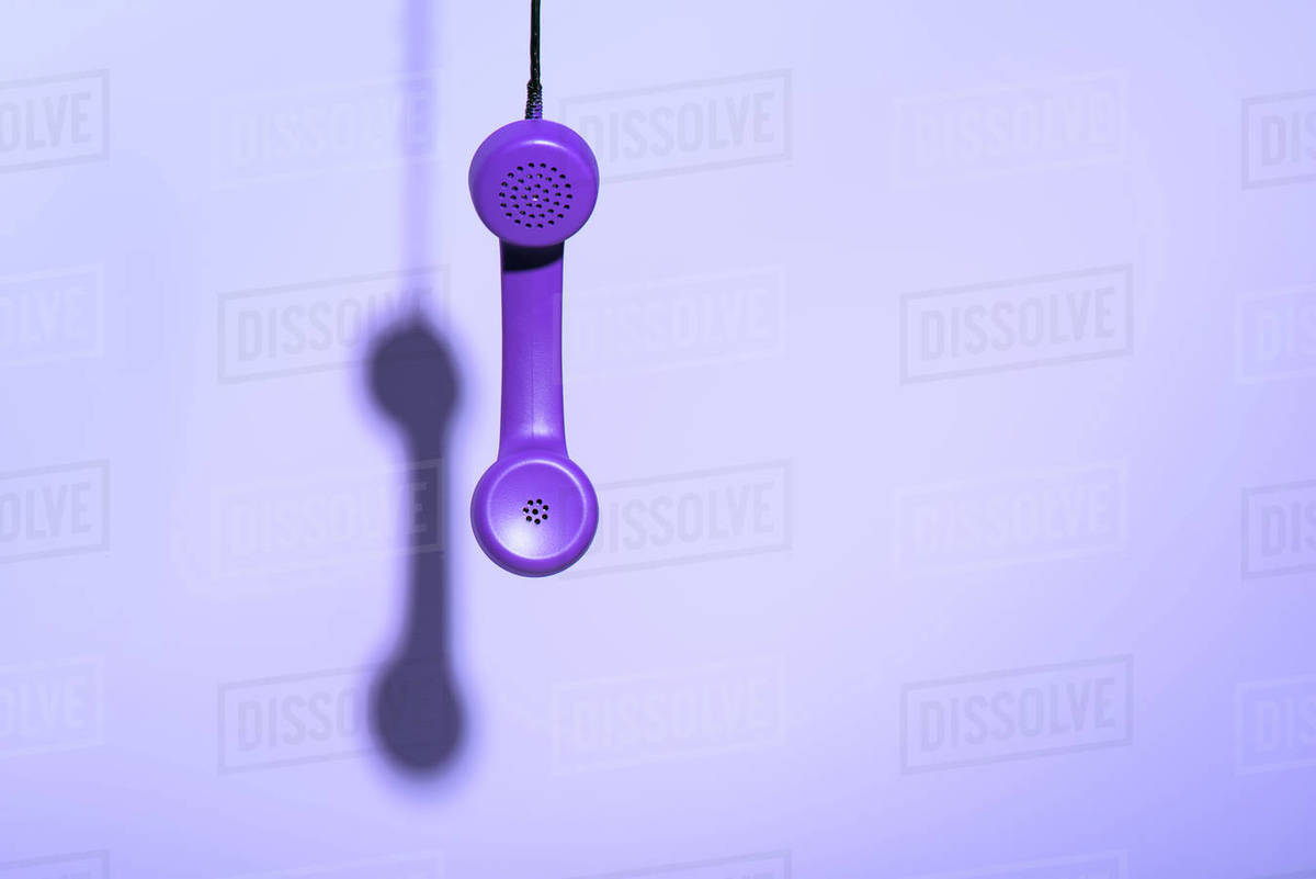 Hanging purple telephone handset, ultra violet trend - Royalty-free ...