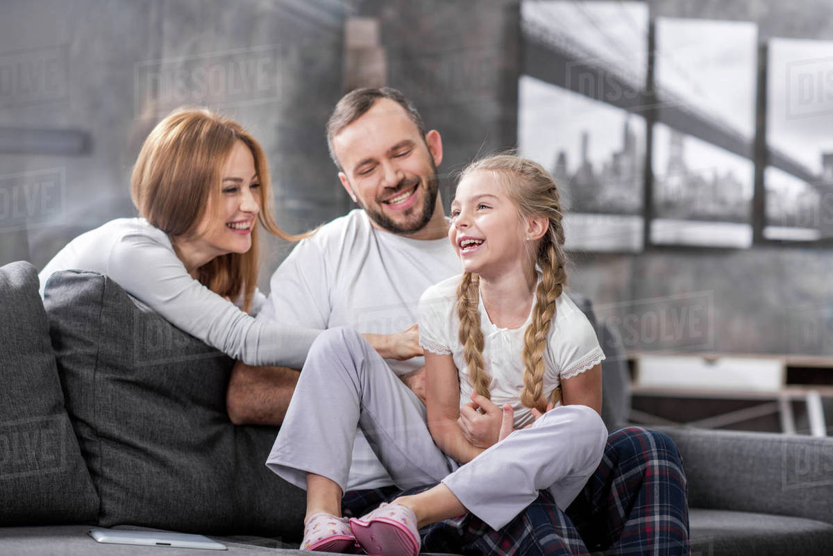 Happy family having fun together at home - Royalty-free Stock Photo ...