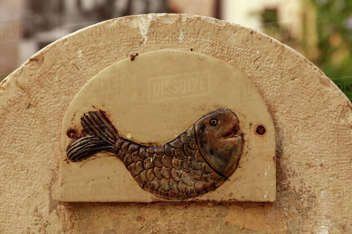 Close-up shot of rusty fish symbol, Antibes, France - Royalty-free ...