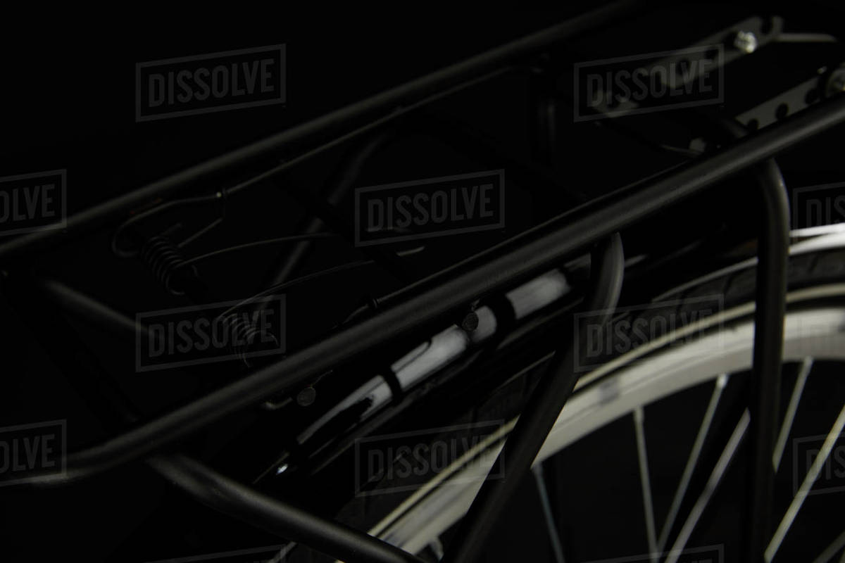 Close-up view of bicycle wheel isolated on black - Royalty-free Stock ...