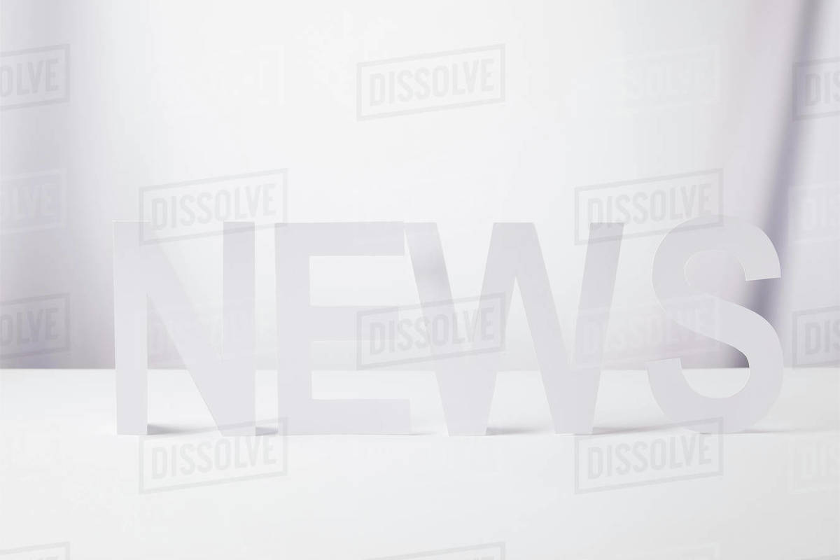 Minimalistic word news made of paper, on white background - Stock Photo ...