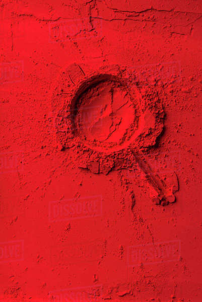 top view of lollipop shape on red powder - Royalty-free Stock Photo ...