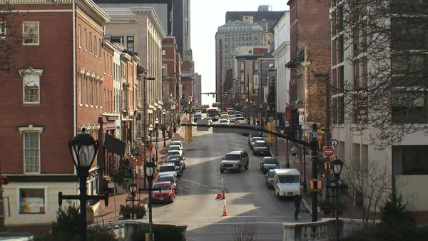 Streets of Baltimore, Maryland. - Stock Video Footage - Dissolve